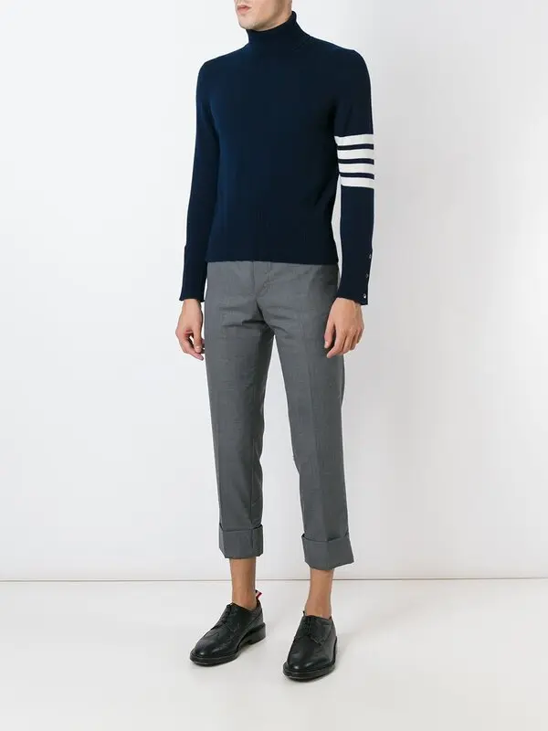 Thom Browne 4-bar Stripe Cashmere Turtleneck