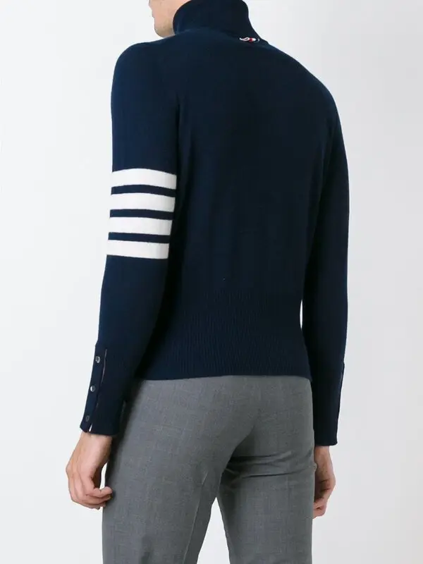 Thom Browne 4-bar Stripe Cashmere Turtleneck