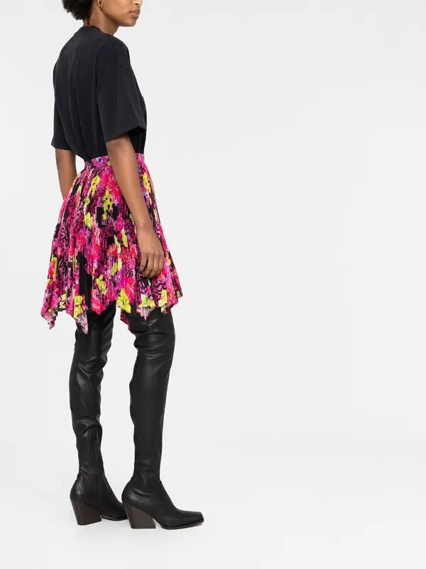 Versace Logo-print Pleated Skirt - Pink