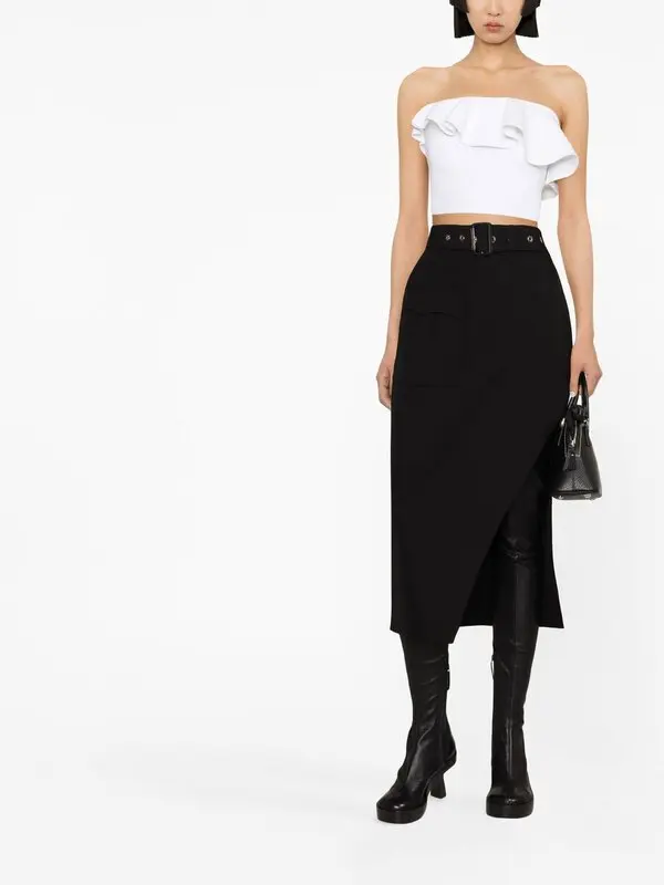 Alexander McQueen Belted High-waist Midi Skirt