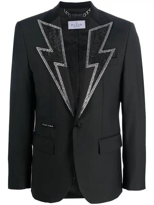 Philipp Plein Crystal-embellished Single-breasted Blazer