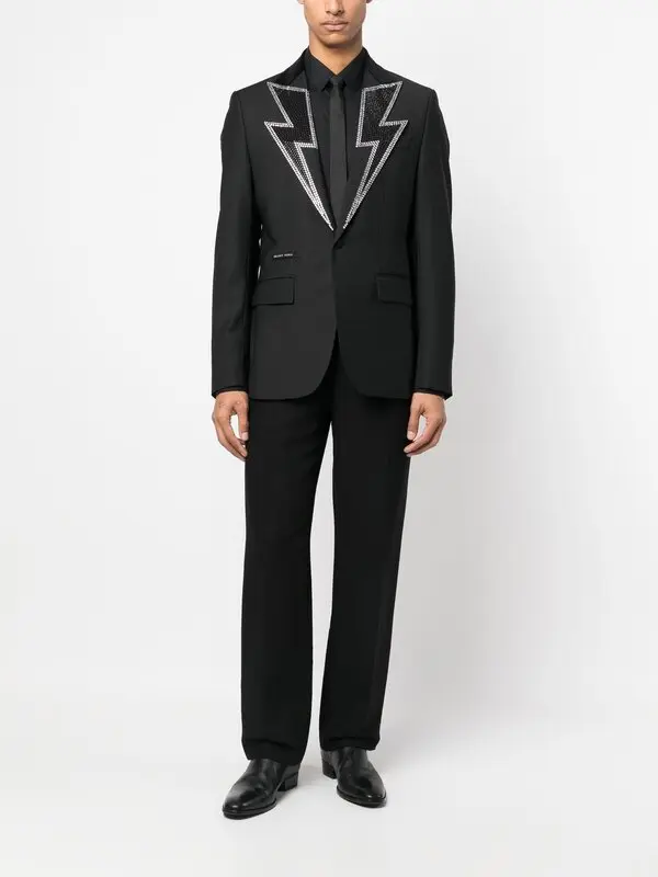 Philipp Plein Crystal-embellished Single-breasted Blazer