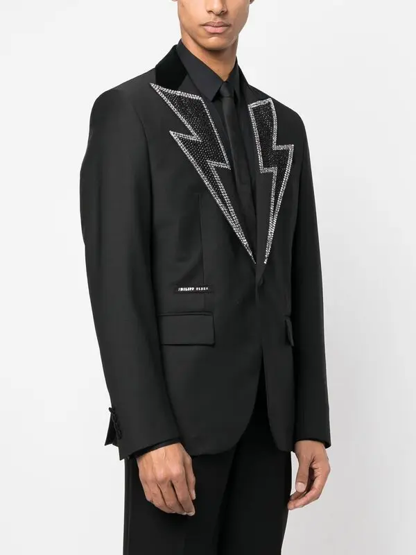 Philipp Plein Crystal-embellished Single-breasted Blazer