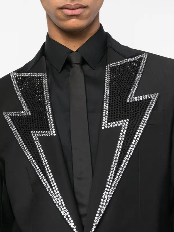 Philipp Plein Crystal-embellished Single-breasted Blazer