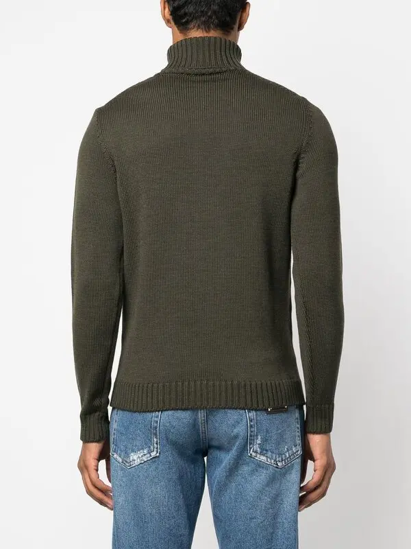 ZANONE Roll-neck Wool Sweater - Green