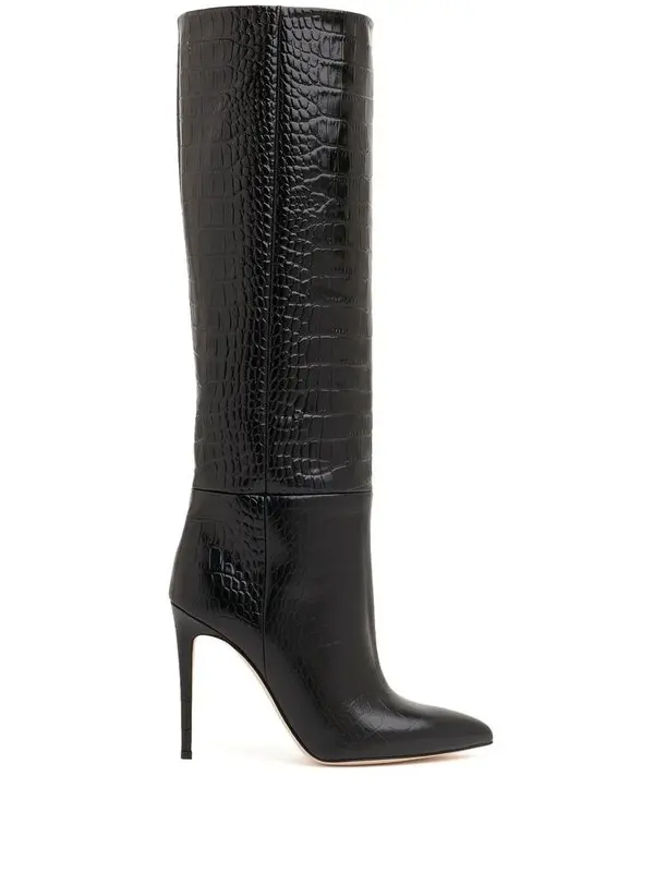 Paris Texas Crocodile-effect Knee-length Boots