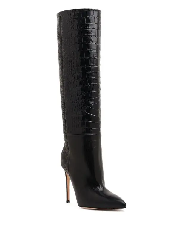 Paris Texas Crocodile-effect Knee-length Boots