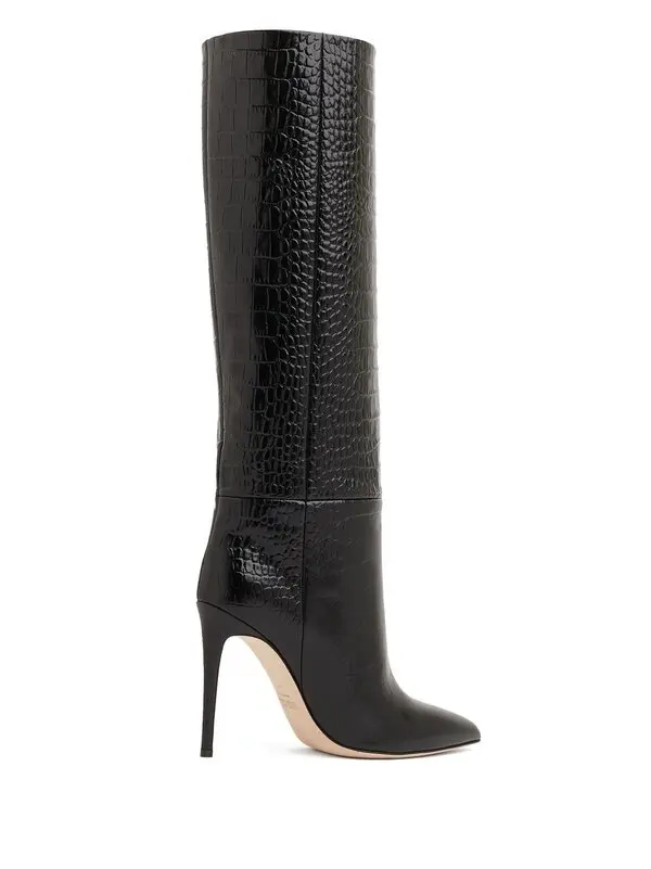 Paris Texas Crocodile-effect Knee-length Boots