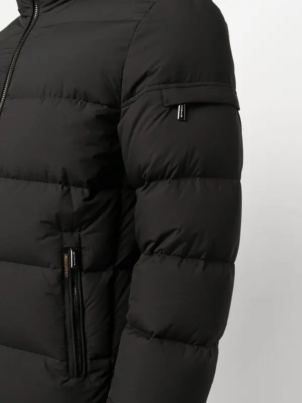 MOORER Padded Zip-up Hooded Down Jacket - Black