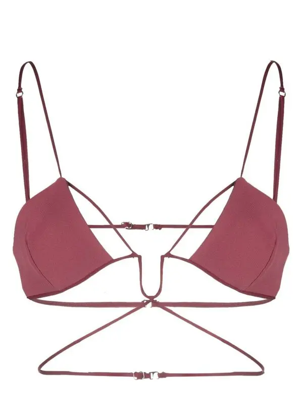NENSI DOJAKA Cut-out Triangle Bra - Red