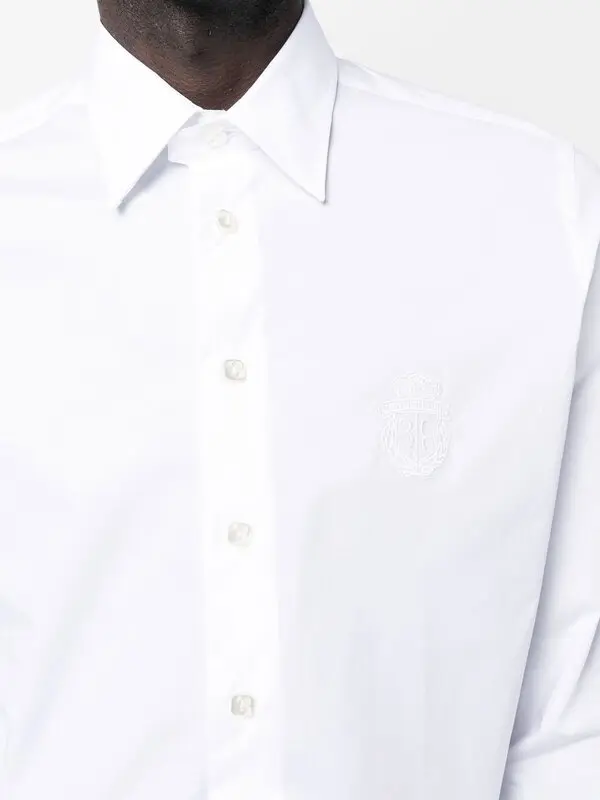 BILLIONAIRE Logo-embroidered Long-sleeve Shirt