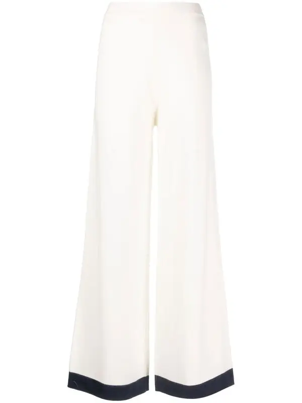 Zimmermann High Tide Wide-leg Wool Trousers - Neutrals