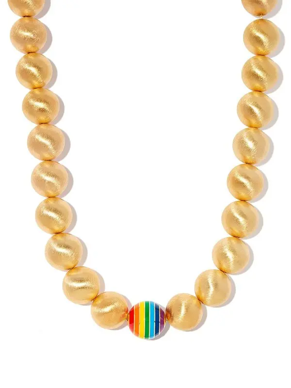 Lauren Rubinski 14kt Yellow Enamel Necklace - Gold