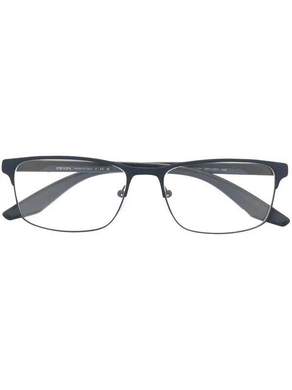 Prada Logo Lettering Glasses - Blue