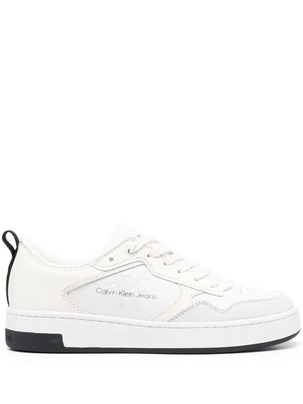 Calvin Klein Logo-debossed Panelled Sneakers - White