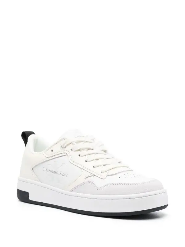 Calvin Klein Logo-debossed Panelled Sneakers - White