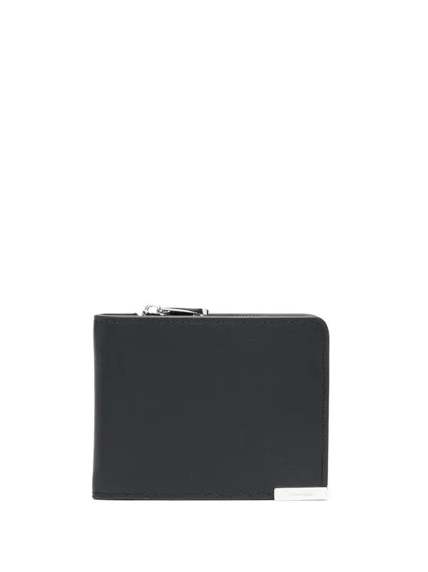Calvin Klein Logo Plaque Bi-fold Leather Wallet - Black