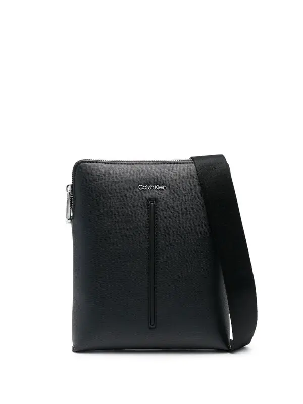 Calvin Klein Logo Plaque Messenger Bag - Black