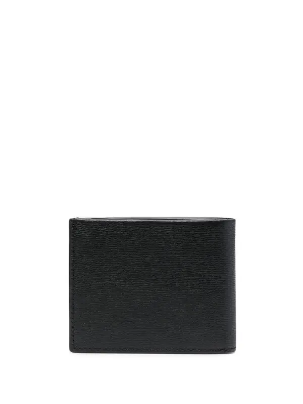 Calvin Klein Logo Stamp Bi-fold Leather Wallet - Black