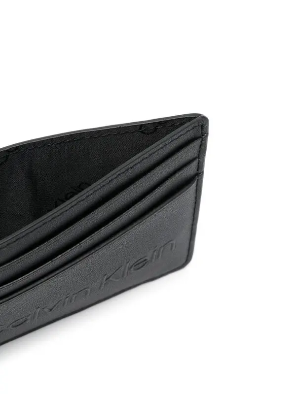 Calvin Klein Logo Embossed Leather Cardholder