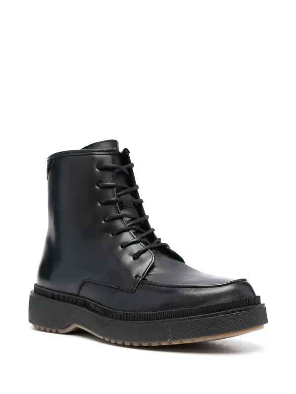 Tommy Hilfiger Lace-up Leather Ankle Boots - Black