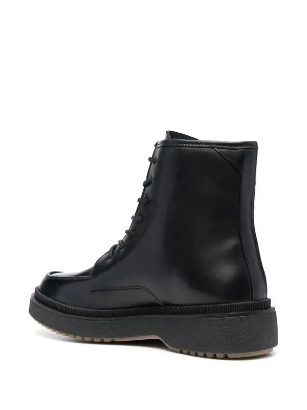 Tommy Hilfiger Lace-up Leather Ankle Boots - Black