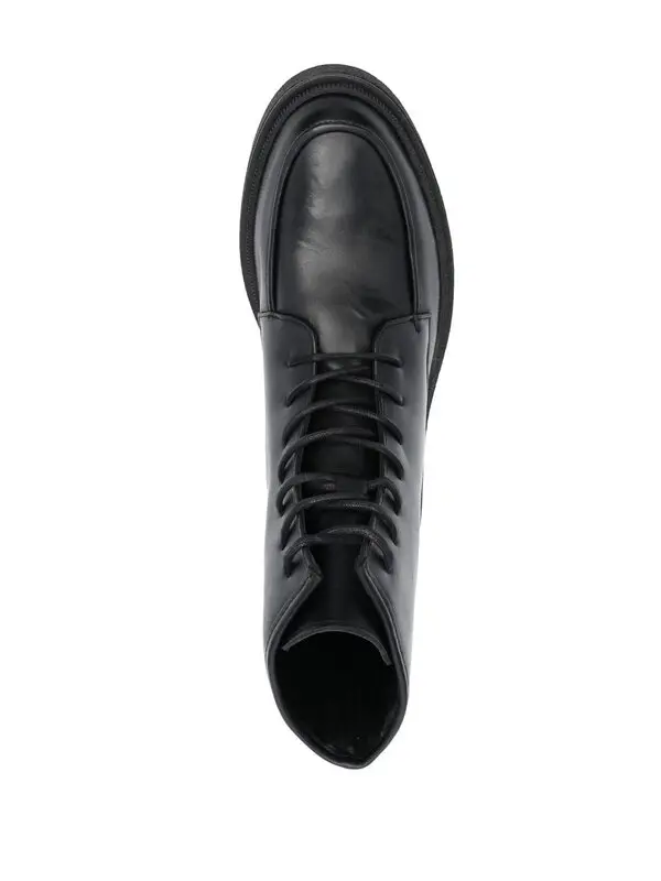 Tommy Hilfiger Lace-up Leather Ankle Boots - Black