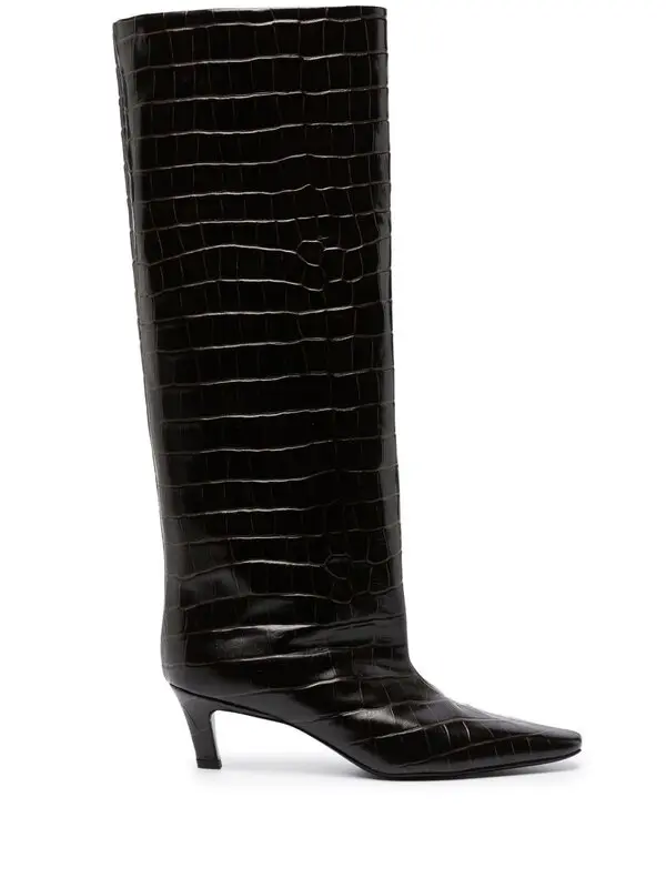 TOTEME Crocodile-embossed Knee-high Boots - Brown