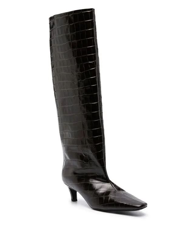 TOTEME Crocodile-embossed Knee-high Boots - Brown