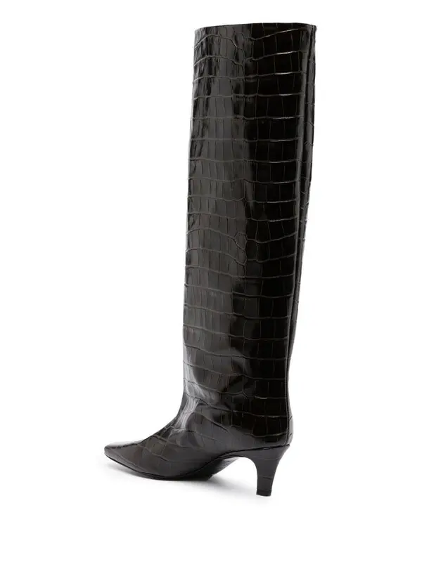 TOTEME Crocodile-embossed Knee-high Boots - Brown