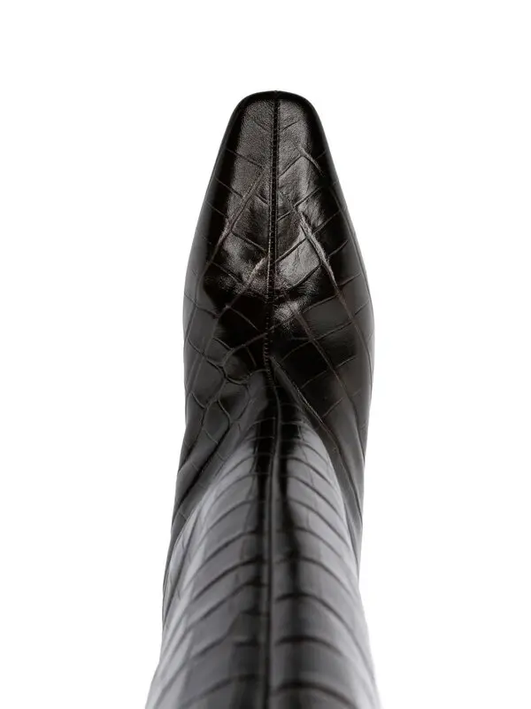 TOTEME Crocodile-embossed Knee-high Boots - Brown