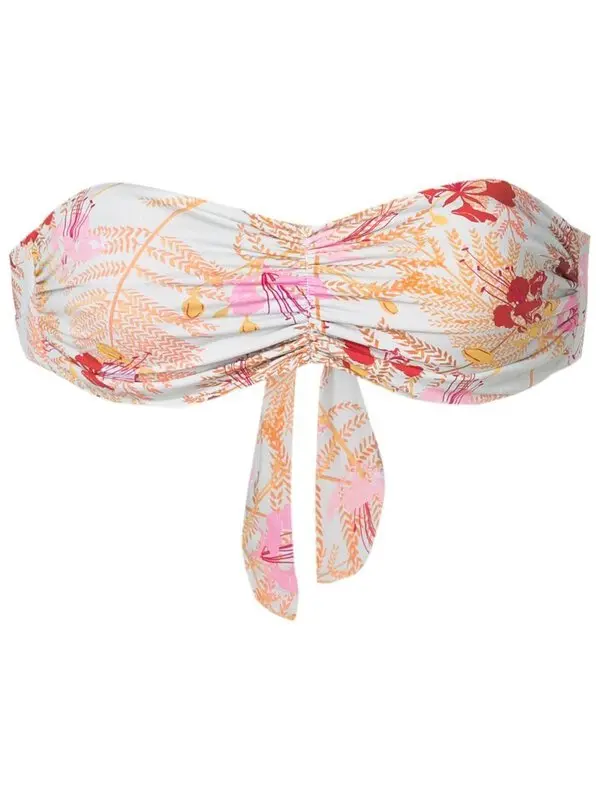 CLUBE BOSSA Floral-print Bandeau Bikini Top - Pink