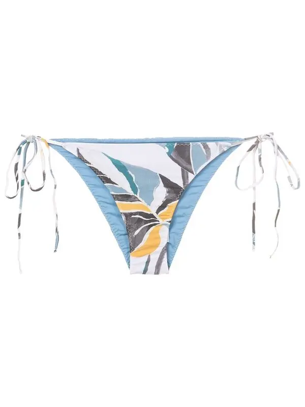 CLUBE BOSSA Leaf-print Bikini Bottom - Blue