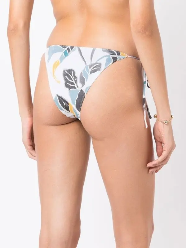 CLUBE BOSSA Leaf-print Bikini Bottom - Blue