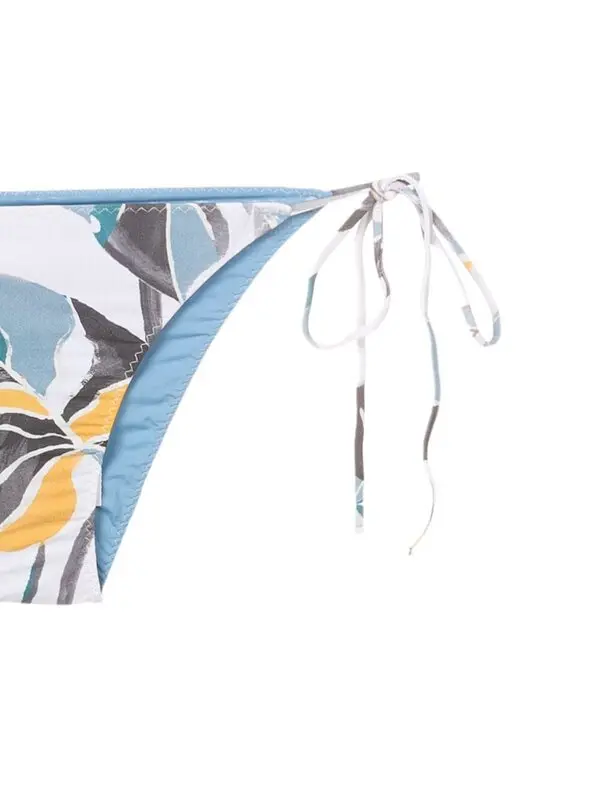 CLUBE BOSSA Leaf-print Bikini Bottom - Blue