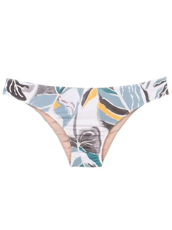 CLUBE BOSSA Leaf-print Bikini Bottom - Neutrals