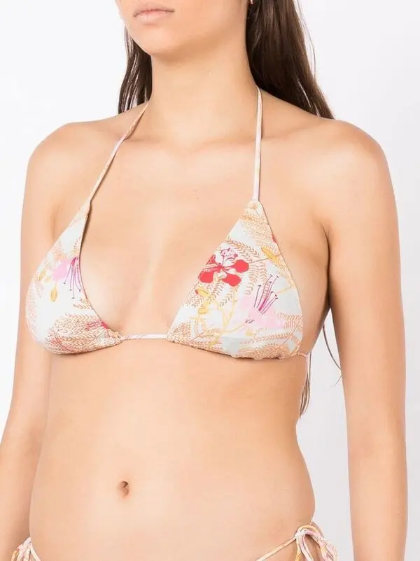 CLUBE BOSSA Aava Floral-print Bikini Top - Neutrals