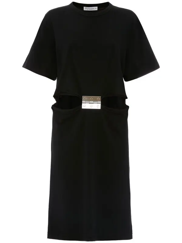JW Anderson Hinge-embellished T-shirt Midi Dress