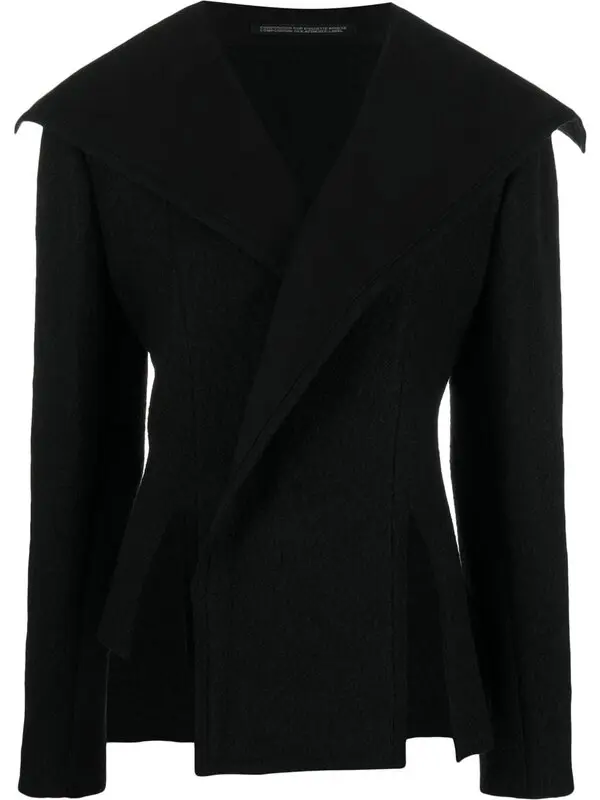 Yohji Yamamoto Sailor-collar Slit-detail Jacket
