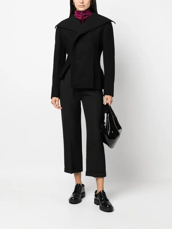Yohji Yamamoto Sailor-collar Slit-detail Jacket