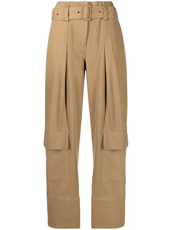 LOW CLASSIC Tapered-leg Cargo Trousers - Neutrals