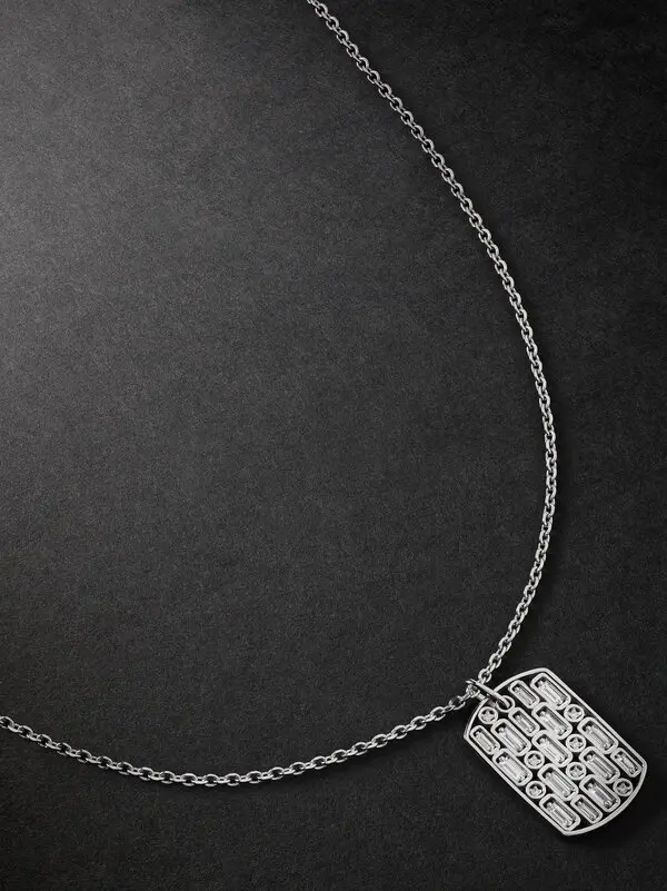 SUZANNE KALAN 18-karat White Gold Diamond Pendant Necklace - Silver
