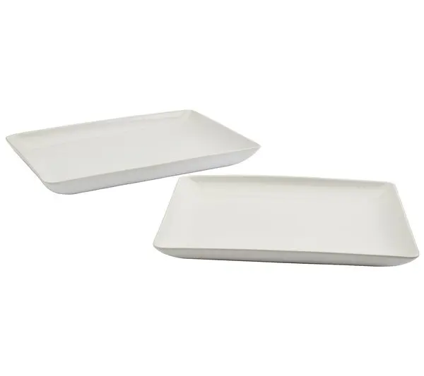 DENMARK TOOLS FOR COOKS Denmark Blanc De Blanc 2 Piece Rectangular Serv Ing Platters