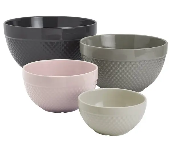 TABLETOPS UNLIMITED 4-piece Hobnail Mixing Bowls - One-color