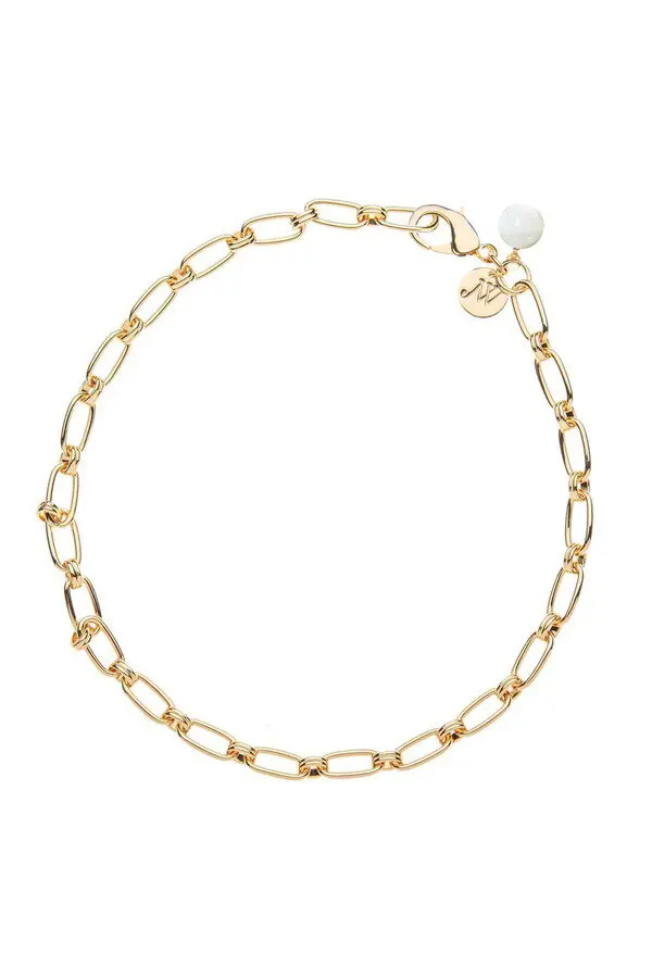 JANE WIN Wheels Of Fortune Chain With Mother Of Pearl - Gold