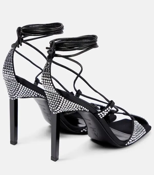Attico Adele Embellished Sandals - Black