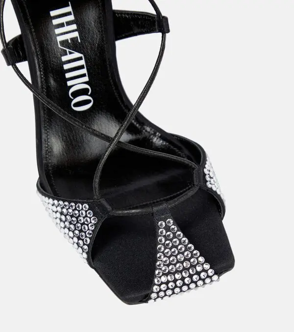 Attico Adele Embellished Sandals - Black
