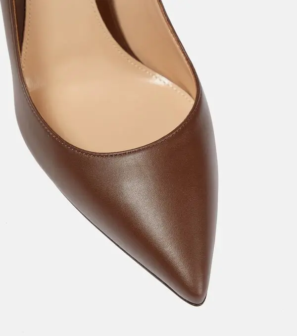 GIANVITO ROSSI 105 Leather Pumps - Brown