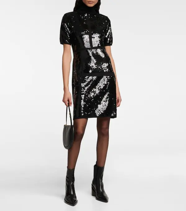 JOSEPH Sequined Wool-blend Minidress