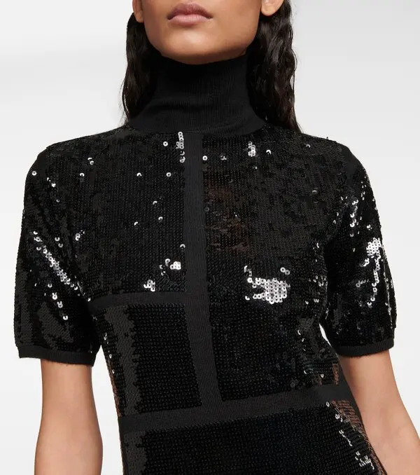 JOSEPH Sequined Wool-blend Minidress
